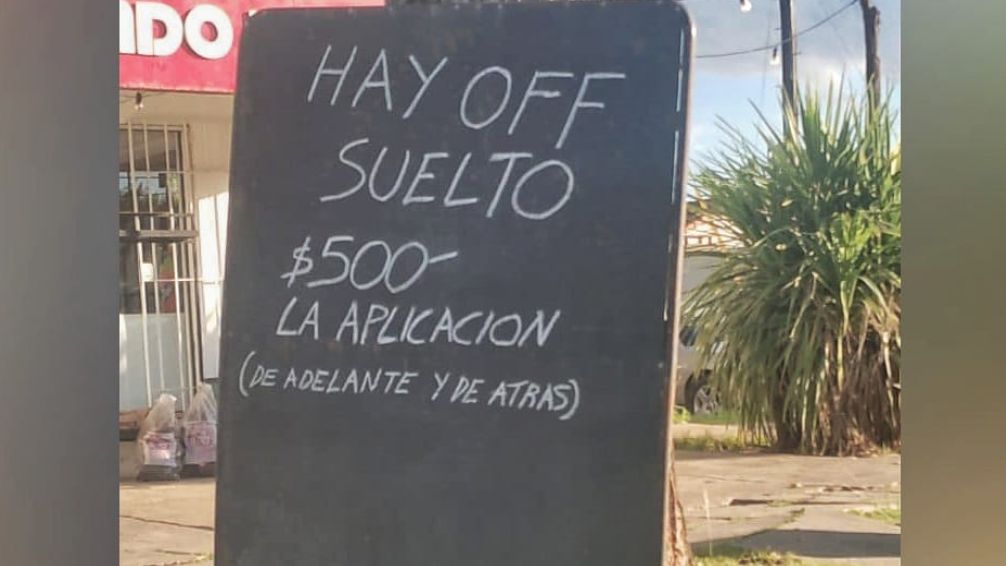 "OFF suelto, a 500 pesos la aplicación": la historia de la foto viral ...